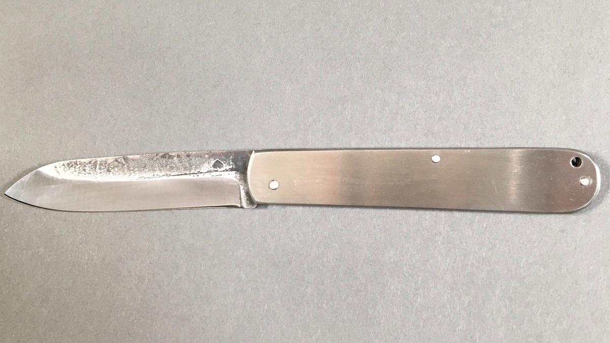 Couteau de poche artisanal "Le Canif Cran Plat" de Julien Maria - Inox ...