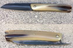 Couteau pliant artisanal de Richard Ciachera "Le Piémontais" Corne Blonde